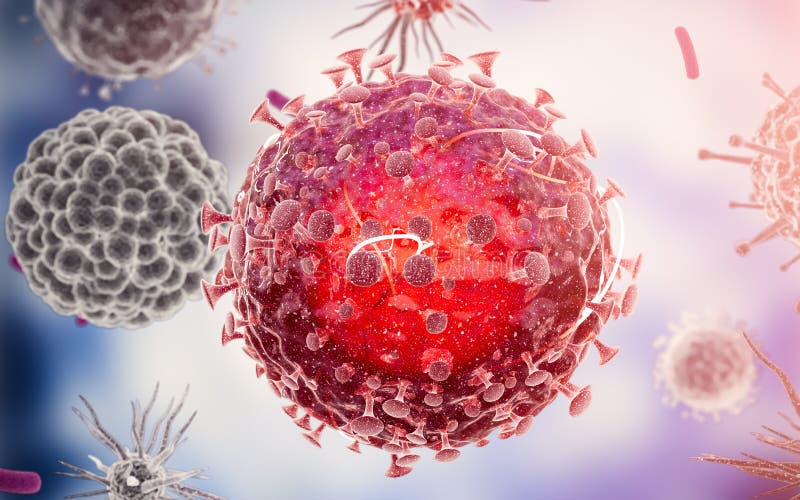 Virus Cells or Bacteria Molecule. Flu, View of a Virus Under a ...