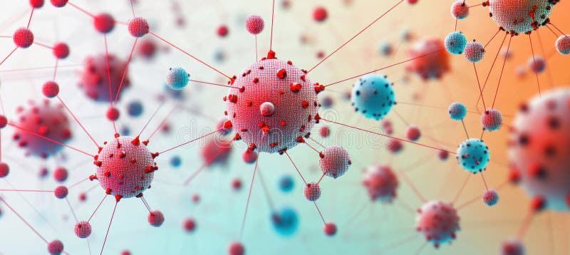 Virus Cells Connected Together Creating a Network Spreading Infection ...
