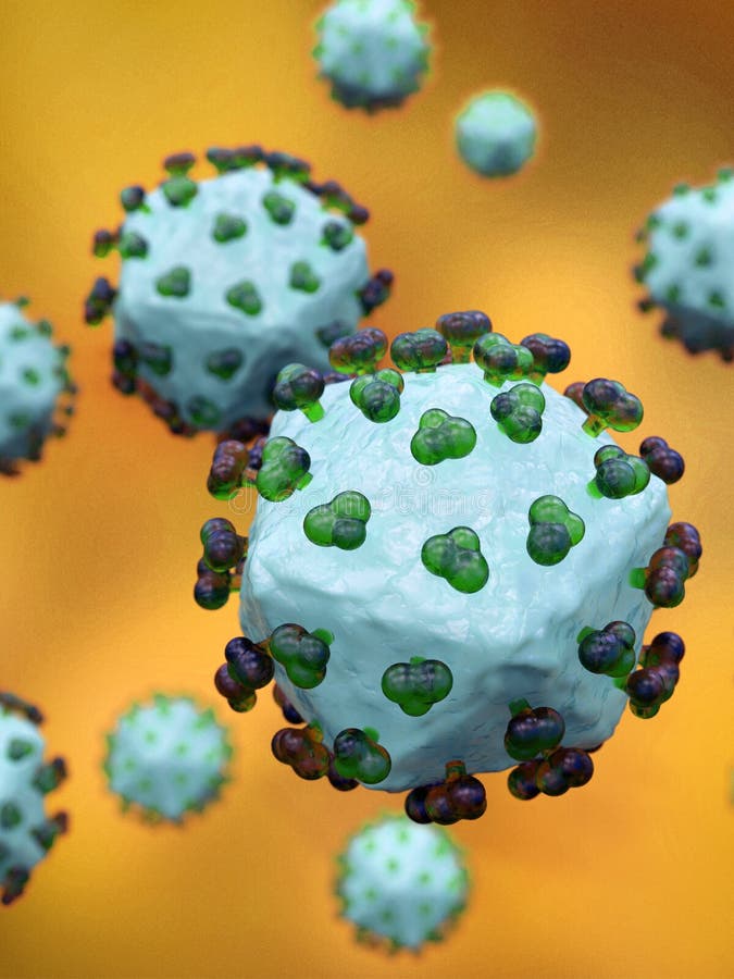 Virus Cells Invading Host Organism Causing Disease, Under Microscope ...