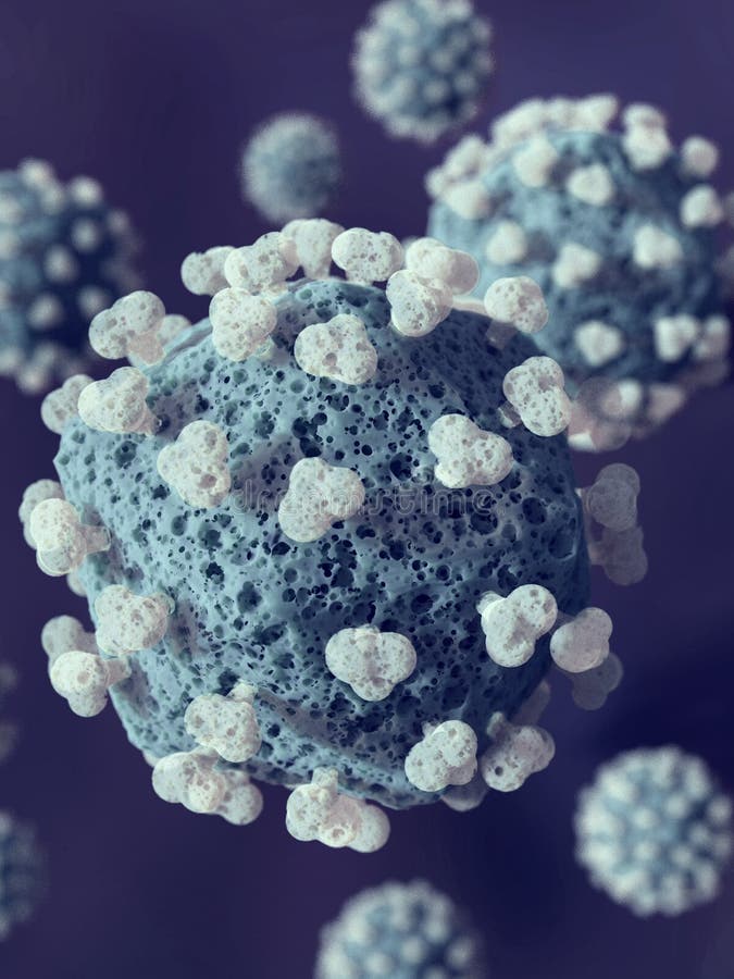 Virus Cells Invading Host Organism Causing Disease, Under Microscope ...