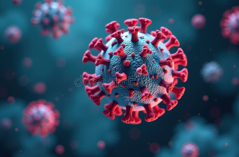 Virus Cells with Microscope View for Research. Zoom Immune System or ...