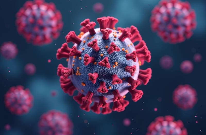 Virus Cells with Microscope View for Research. Zoom Immune System or ...