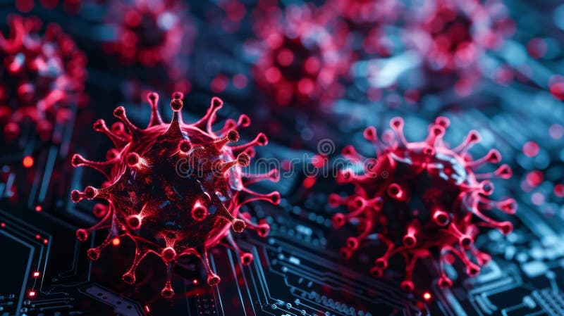 Virus Cells Microscopic Pathogens Infection in the Electronic Realm ...