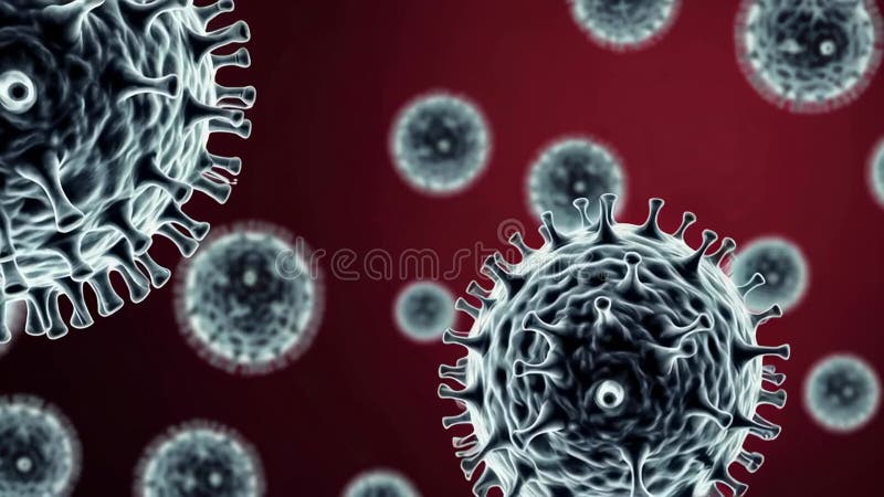 Virus Cells Multiplying and Spreading on Red Background Stock Video ...