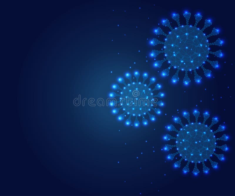 Virus Cells Polygon, Covid, Border, Blue 3 Dt Stock Vector ...