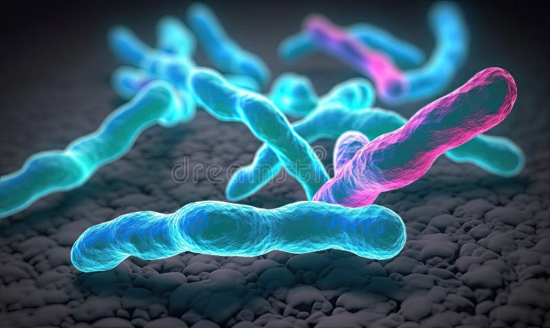 Virus Chromosome Under Microscope Lens. Creating Using Generative AI ...