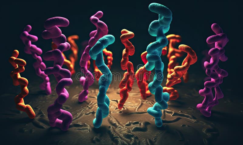 Virus Chromosome Under Microscope Lens Creating Using Generative AI ...