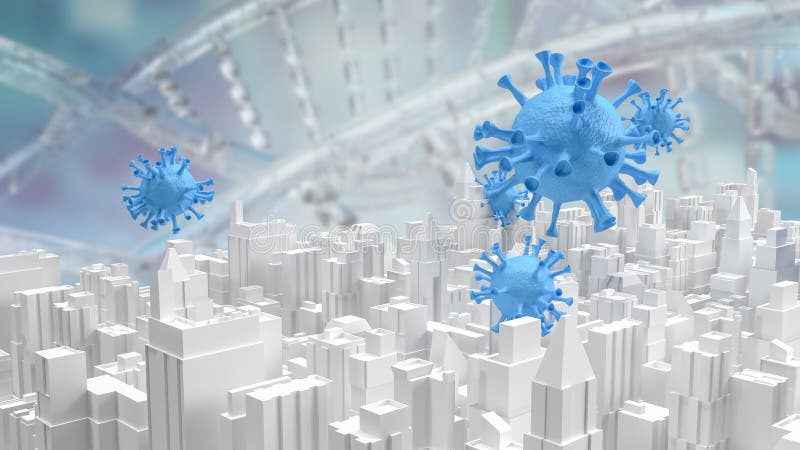 The Virus in the City for Sci or Outbreak Concept 3d Rendering Stock ...