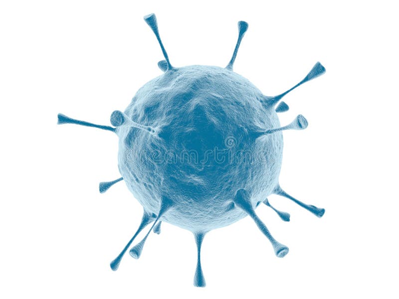Virus Close Up, Isolated on White Background. 3d Rendering. Stock ...