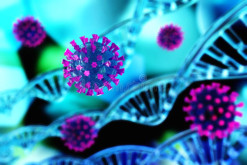 Virus Close-up, Medical Science Background Stock Illustration ...