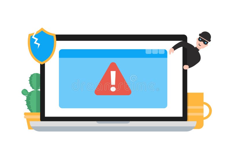 Laptop Error Screen Cartoon Virus Stock Illustrations – 134 Laptop ...