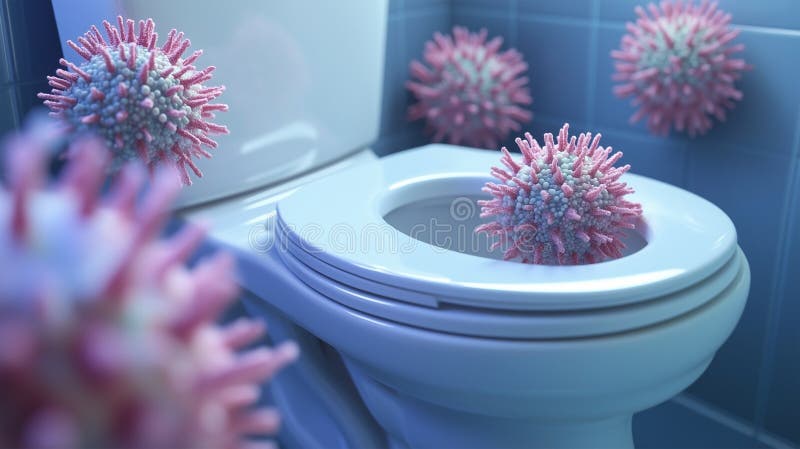 Virus Contamination in Bathroom Environment Stock Illustration ...
