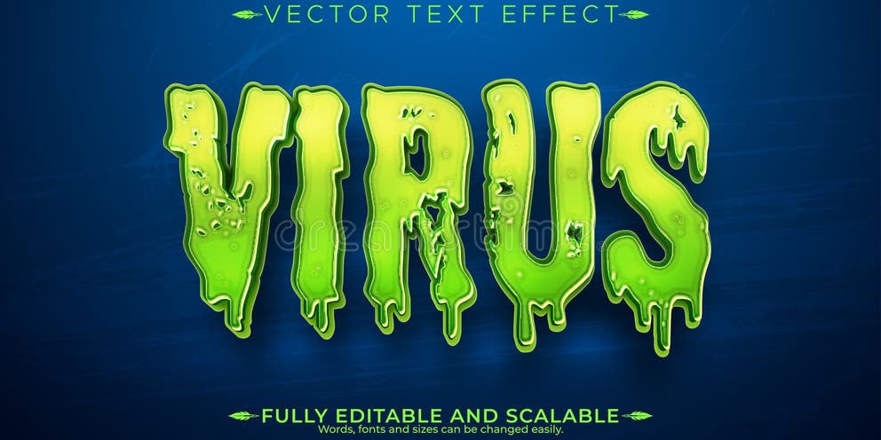Virus Covid Text Effect, Editable Bacteria and Flu Text Style Stock Vector - Illustration of ...