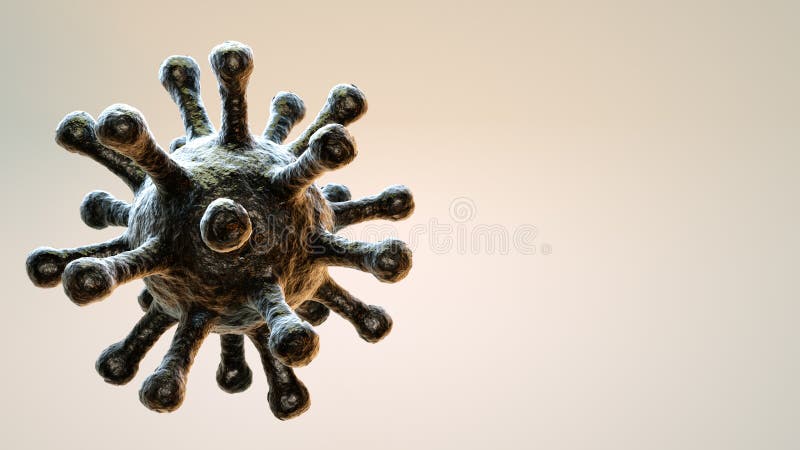 Black Virus Body 3d Illustration Stock Illustration - Illustration of ...