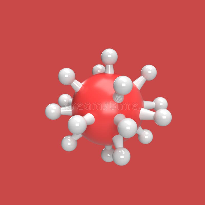 Virus 3d Model Cartoon Style. Render Illustration Stock Illustration ...