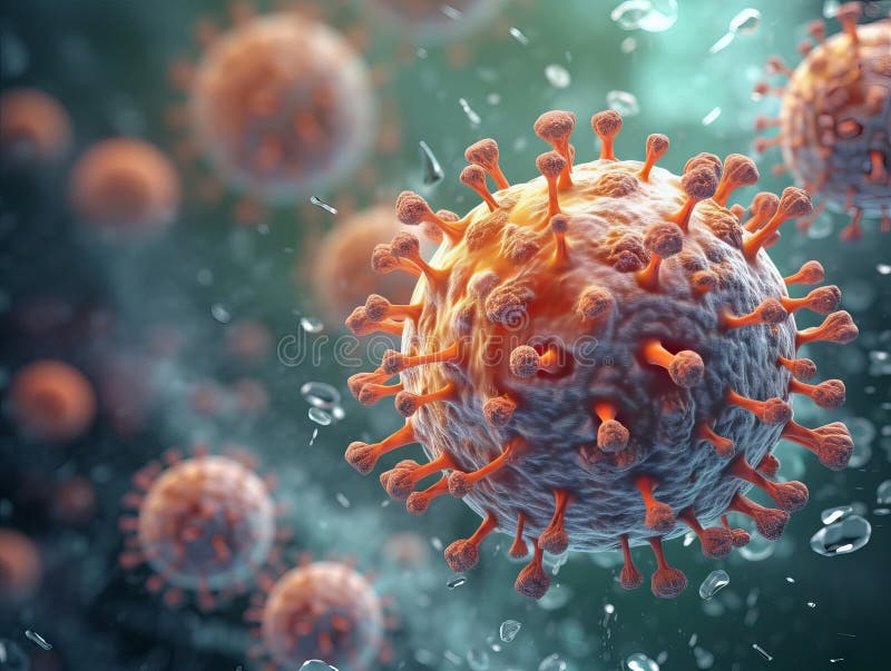 Virus 3D Model, Generative Ai Stock Illustration - Illustration of ...