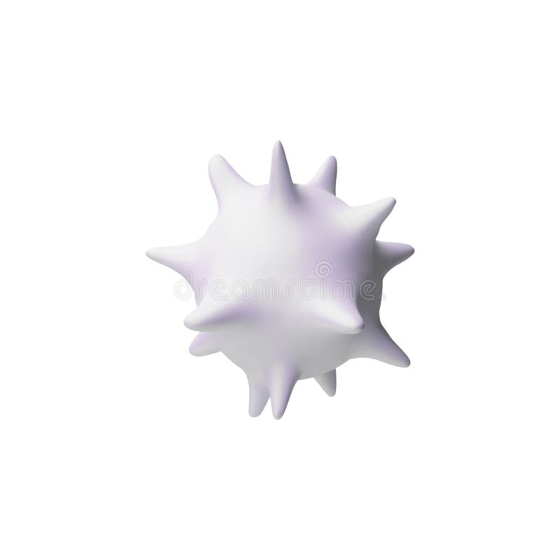 Virus 3D Vector Icon, White Bacterium Molecule, Viral or Germ Cell ...