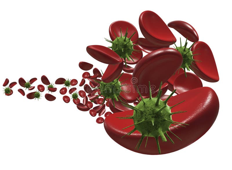 Virus Dans Les Globules Rouges. Illustration Stock - Illustration du ...