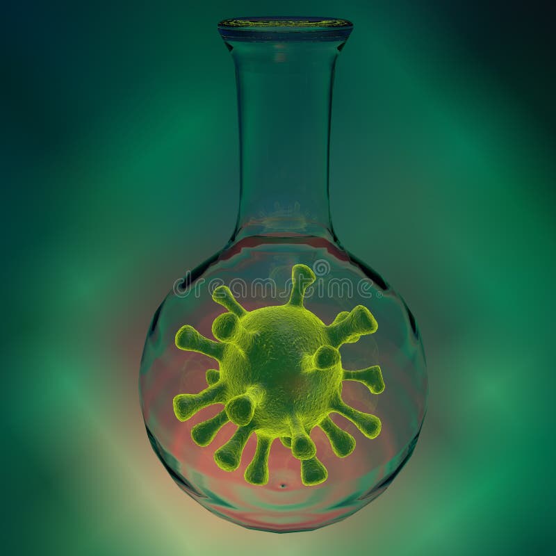 Virus Dans Un Flacon De Laboratoire Illustration Stock - Illustration ...