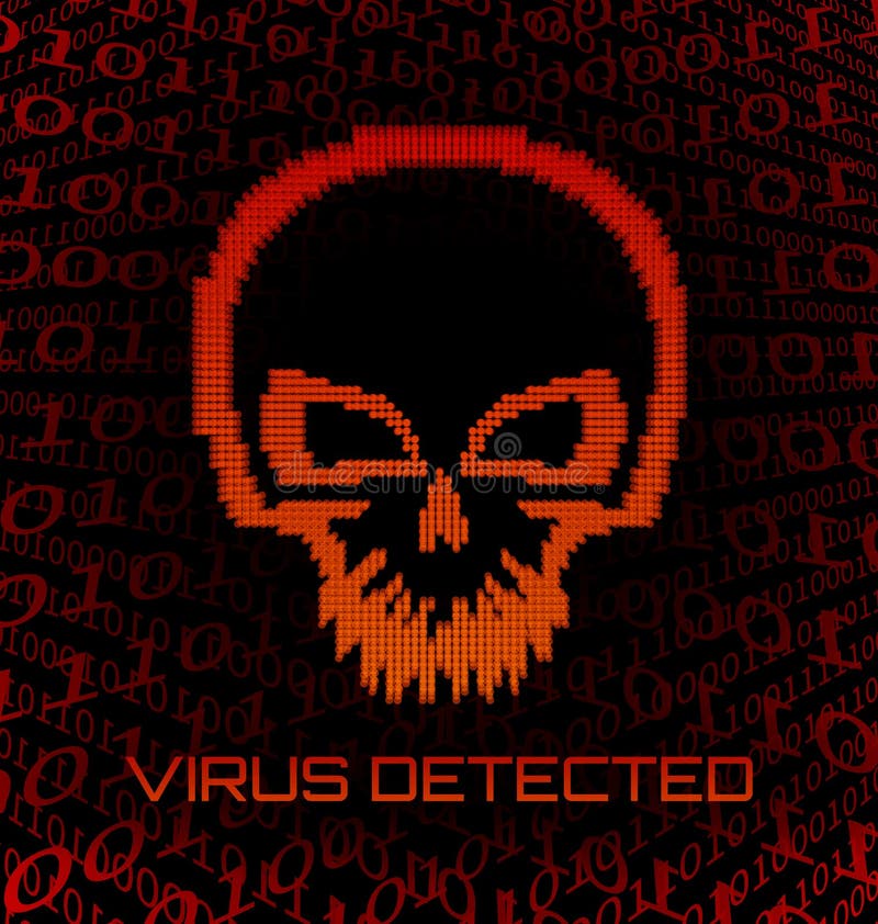 Virus Del Cráneo De Digitaces Ilustración del Vector - Ilustración de ...
