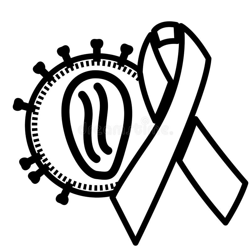 Virus Del VIH Con La Cinta SIDA De La Conciencia Ilustración del Vector ...