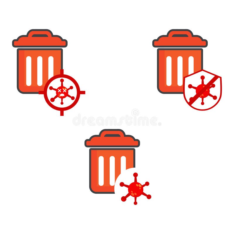 Virus with Delete Illustration Design. Data Security Warning ...