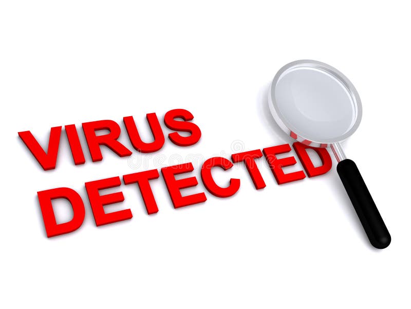 Virus Detectado Con Lupa En Blanco Imagen de archivo - Imagen de crimen ...