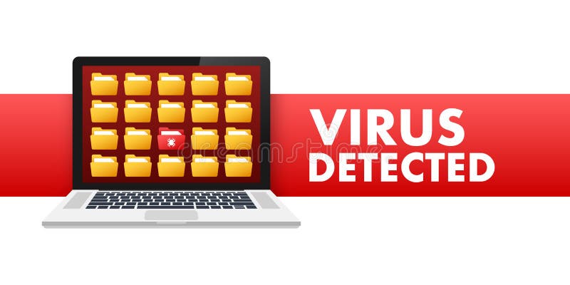 Virus Detected, Alert Message. Cyberattack. Emergency Alert. Vector ...