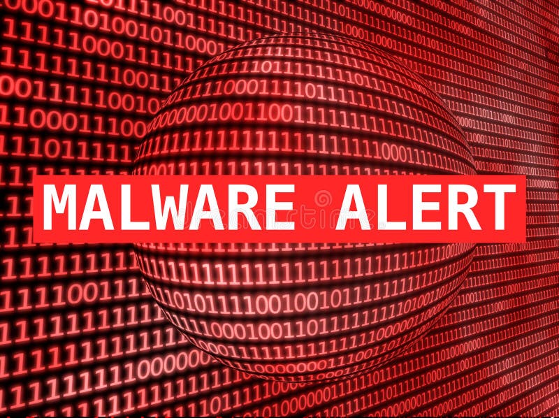 Virus Detected Alert Message On Red Binary Code Background Virus Identification Stock