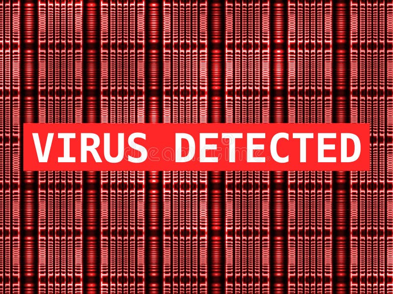 Virus Detected, Alert Message on Red Binary Code Background. Virus ...