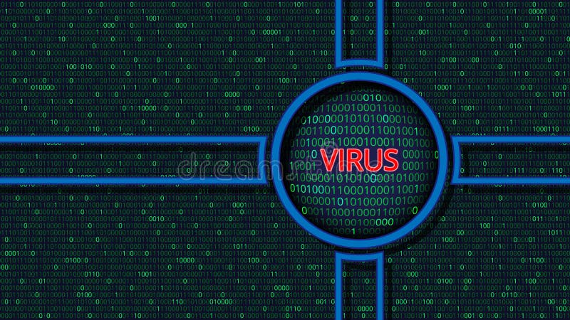 Virus Detected Alert Message Scanning Computer Virus Inside Binary Code Stock Vector 7335