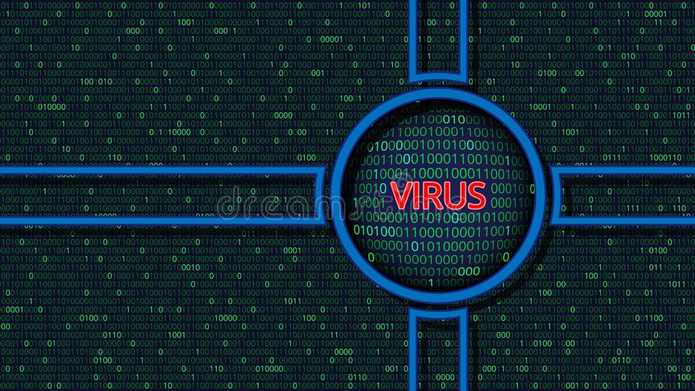 Virus Detected Alert Message. Scanning Computer Virus Inside Binary Code Stock Vector ...