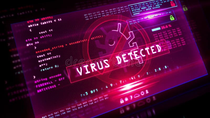 Virus Detected Alert on Screen Stock Footage - Video of cyber ...