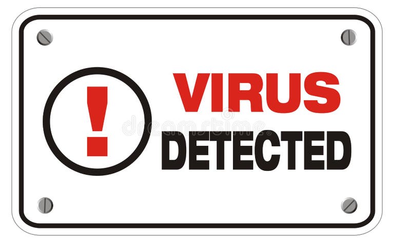 Virus Detected Rectangle Sign Stock Illustration - Illustration of ...