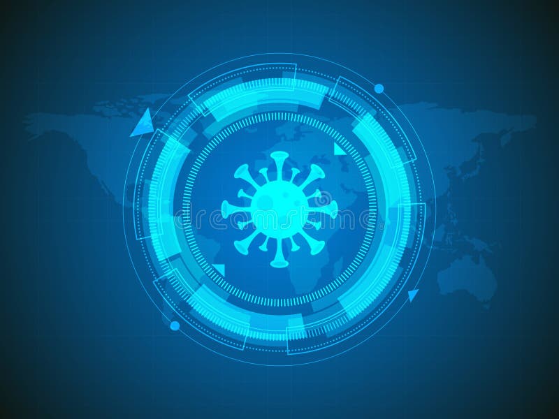 Virus Detected on World Map Technology Background Stock Vector ...