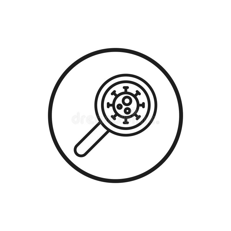 Virus Detection Infection Laboratory Line Icon, Vector Illustration ...