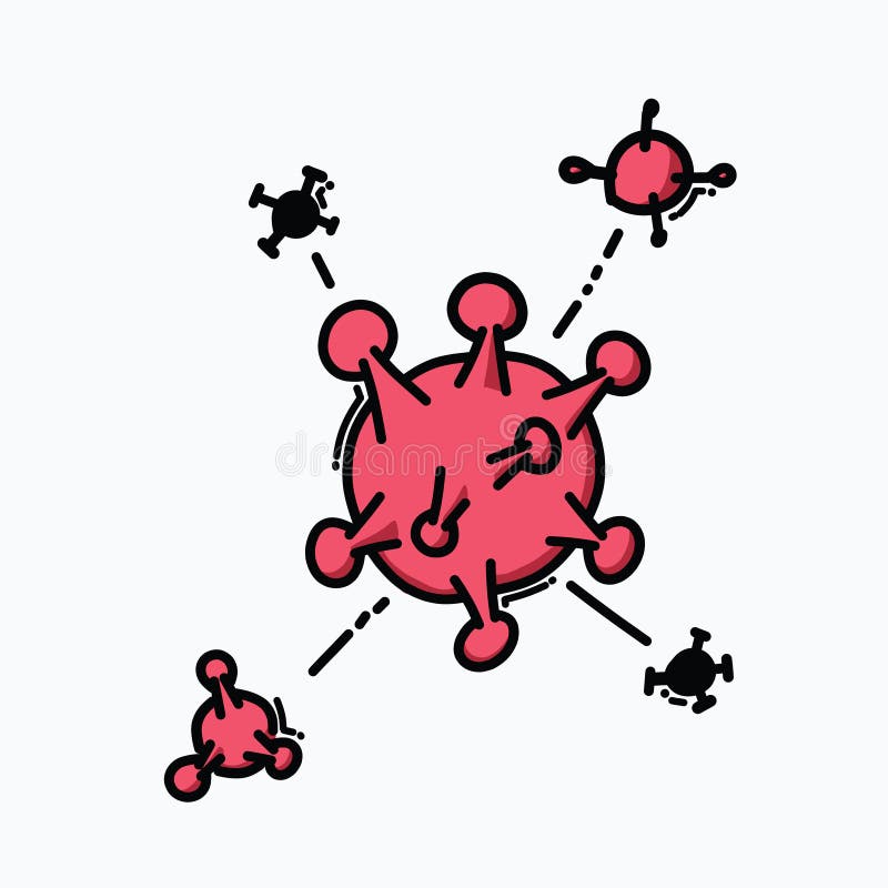 Virus Doodle Icon, Vector Color Line Illustration Stock Vector ...