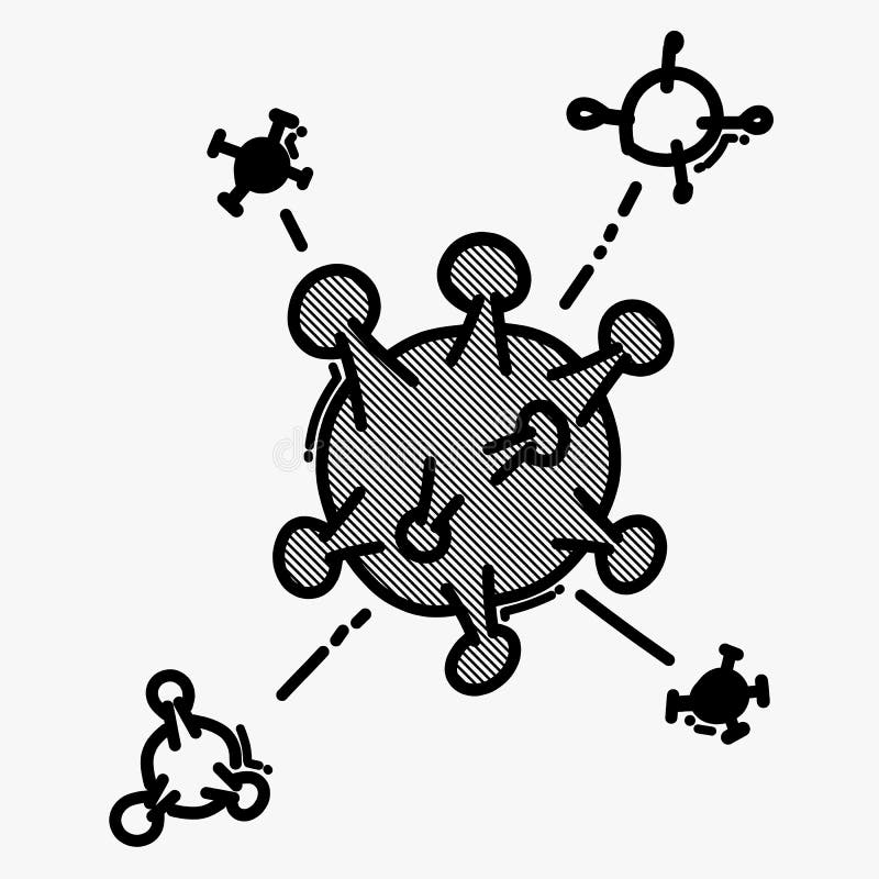 Virus Doodle Vector Icon. Drawing Sketch Illustration Hand Drawn Line ...