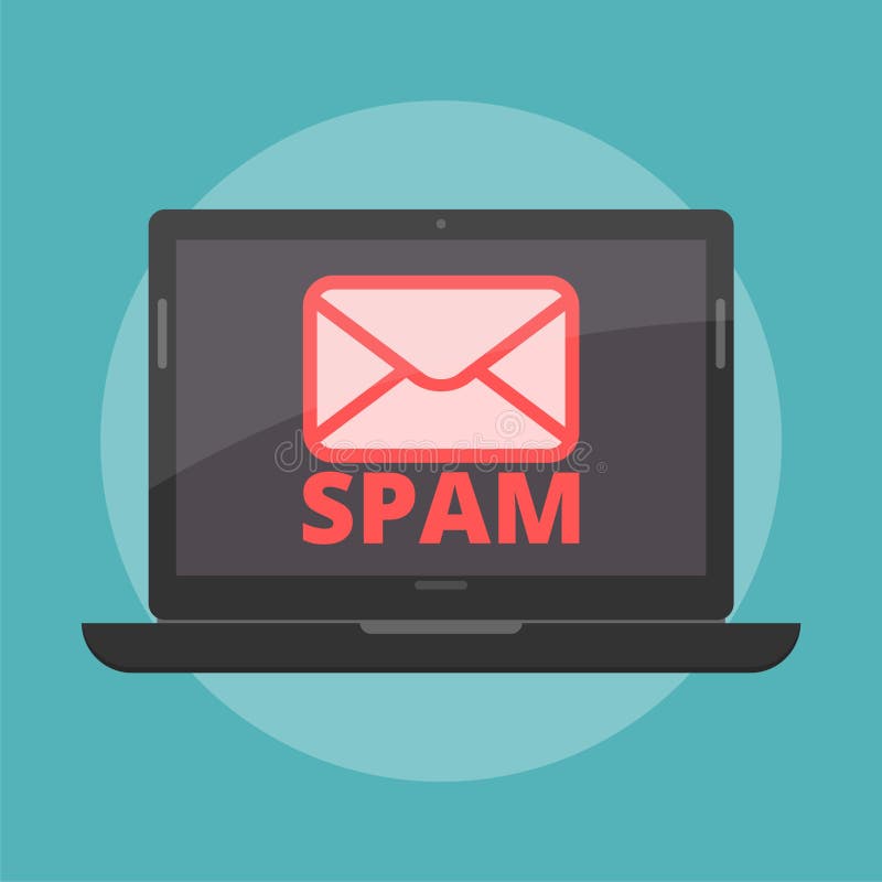 Virus on Email, Email Spam, Cyber Attack Concept Icon or Logo, Color ...