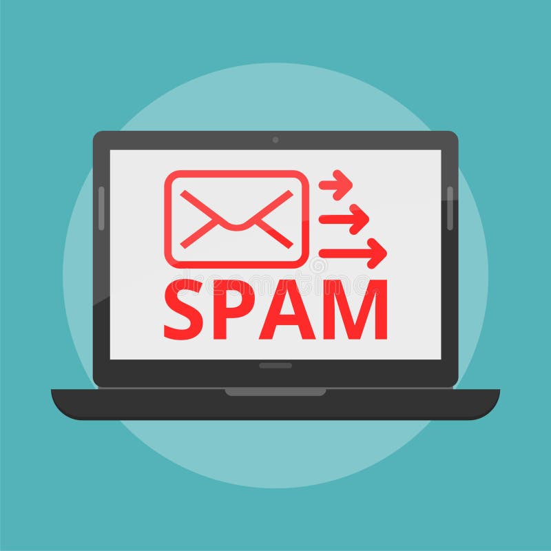 Virus on Email, Email Spam, Cyber Attack Concept Icon or Logo on Dark ...