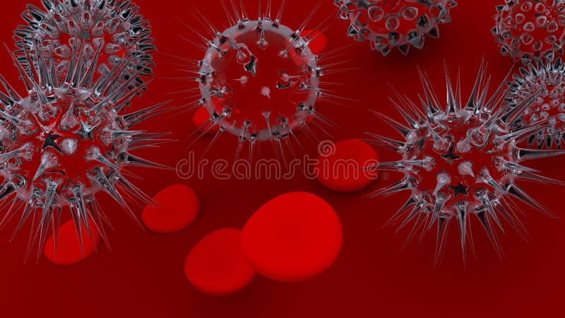 Virus et globules rouges illustration stock. Illustration du cancer ...
