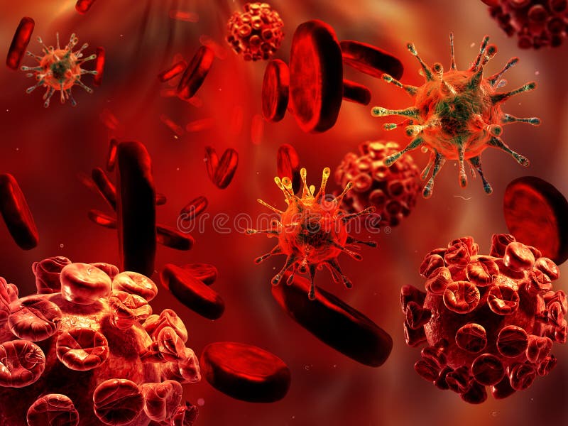 Virus et globules sanguins illustration stock. Illustration du abstrait ...