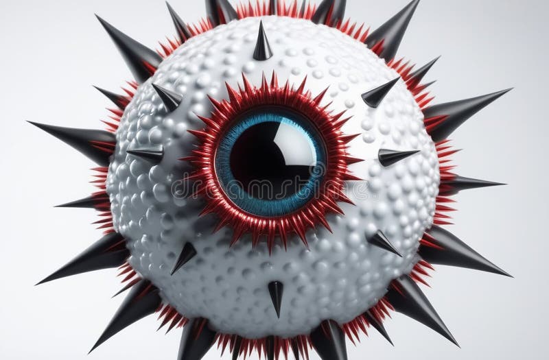 Virus with an Eye on a White Background Stock Illustration ...