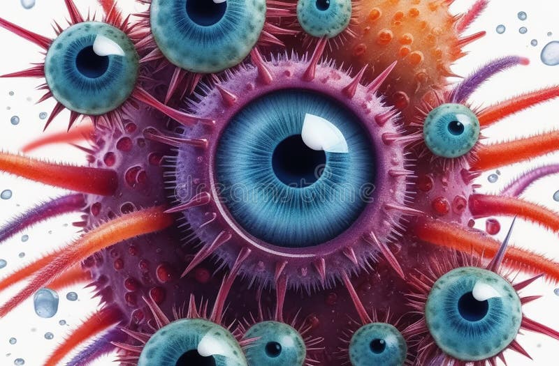 Virus with an Eye on a White Background Stock Illustration ...