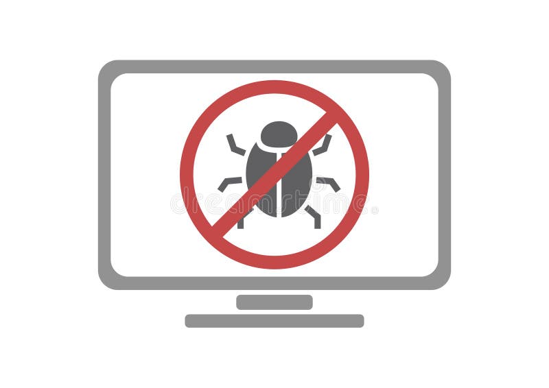 Virus Free Computer. Vector Illustration Decorative Design Stock Vector ...