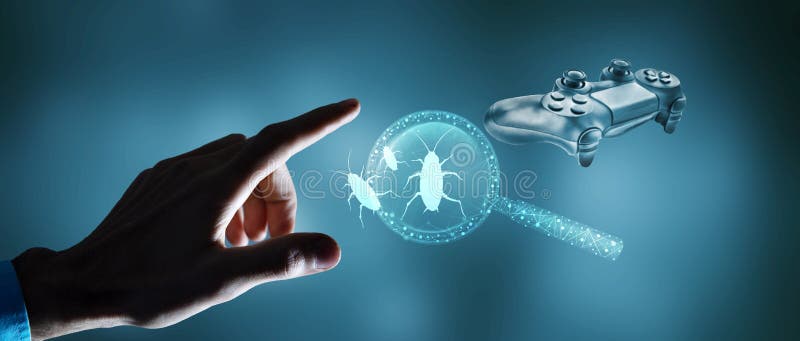 Virus in Game Search Solution Stock Illustration - Illustration of ...