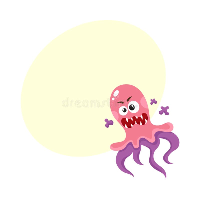 Virus, Germ, Bacteria, Pathogen Character with Human Face and Tentacles ...