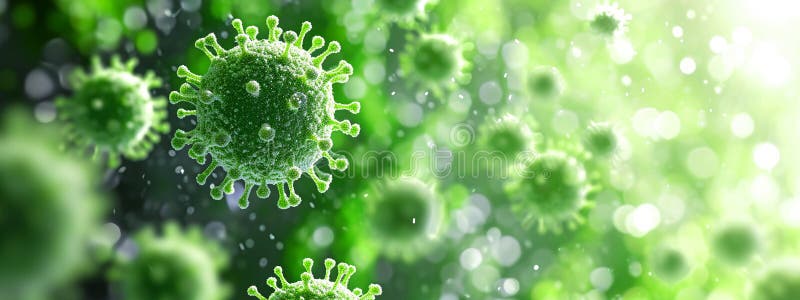 Virus on a Green Background Stock Photo - Image of contagious ...