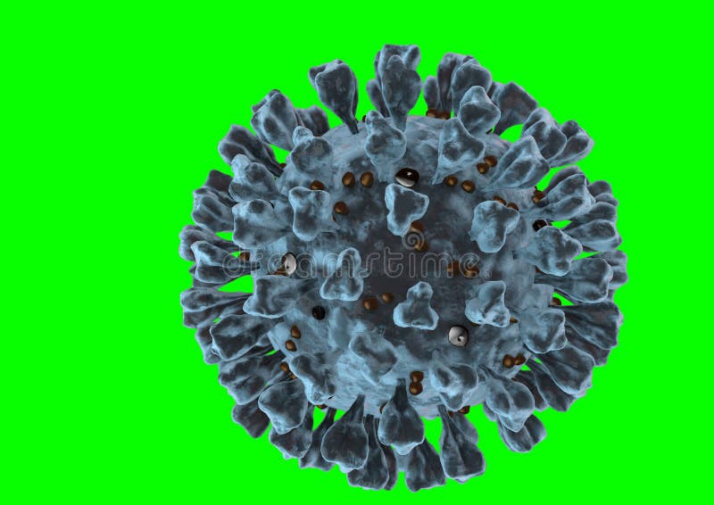 Virus on a Green Background. 3D Rendering Stock Illustration ...