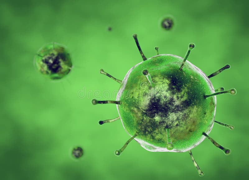 Virus, Grippe, Vue D'un Virus Sous Un Microscope, Maladie Infectieuse ...